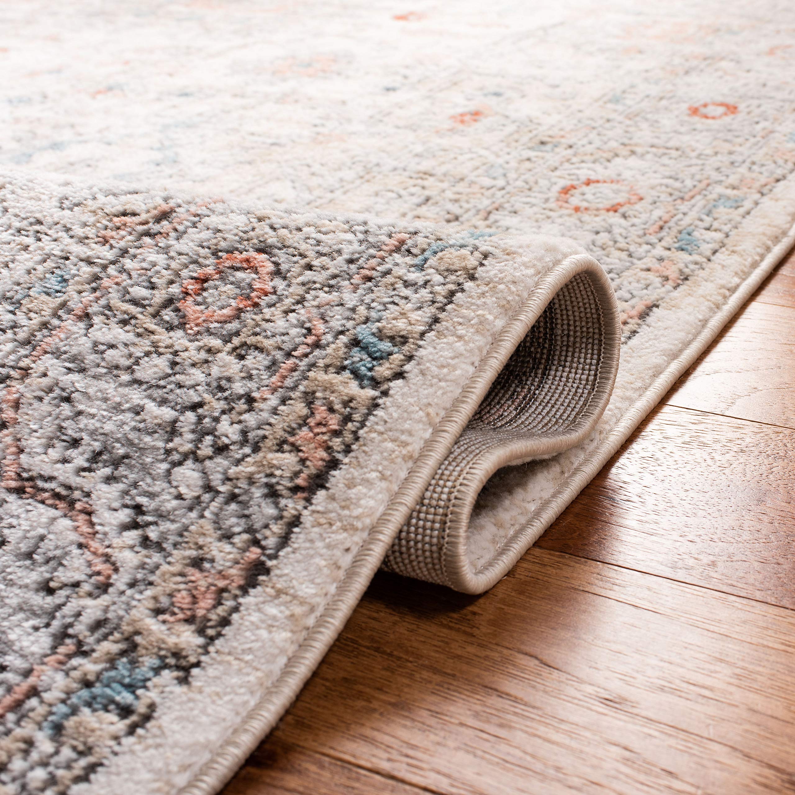 MARTHA STEWART x SAFAVIEH 9' x 12' Grey/Ivory MSR877F Dakota Oriental Non-Shedding Area Rug