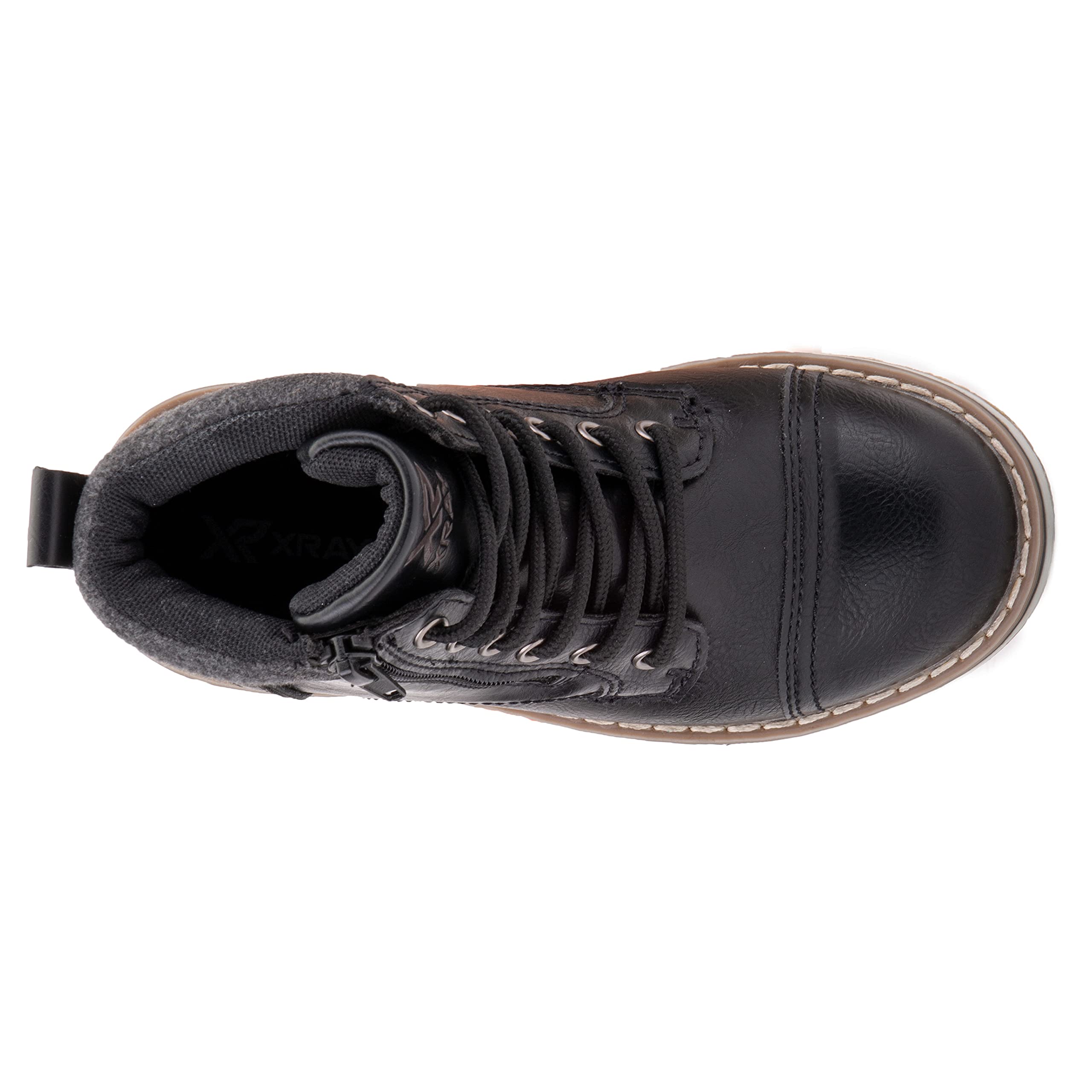 X RAY Boys Youth Finley Black Ankle Almond Toe Boots, Mesh Lining, Flats Thermoplastic Rubber Outsole; Size 7