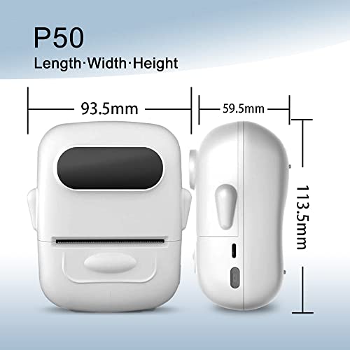 HYBSK Bluetooth Label Maker with Label, P50 Barcode Label Printer, Direct Thermal Printer Compatible with iPhone/Android (P50 with Label)