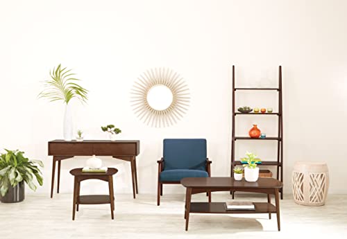 OSP Home Furnishings Copenhagen Mid-Century Modern 2 Drawer Console Table Walnut Finish
