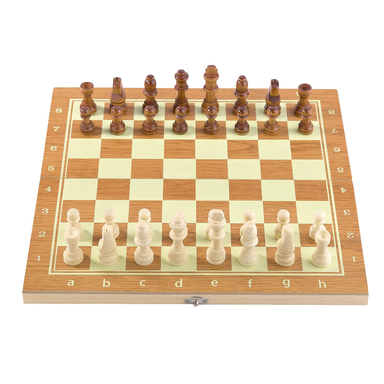 CSVICTORY Classic Chess Set 11" x 11"- New Zealand Pine Wooden Chess Set with Folding Chess Board, Staunton Chess Pieces & Storage Box, Wood Chess Set Board Game Upgrade Edition