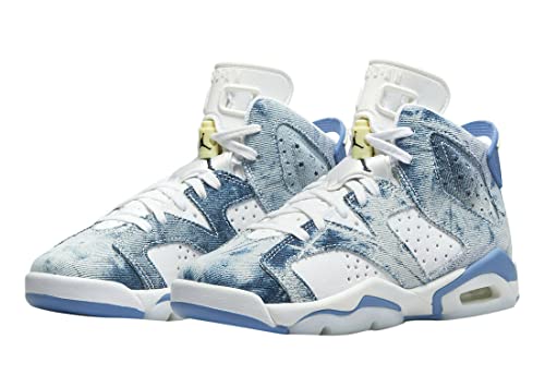 Jordan Boy's Air Jordan 6 Retro (Big Kid) White/Dutch Blue/Citron Tint/Black 6.5 Big Kid M