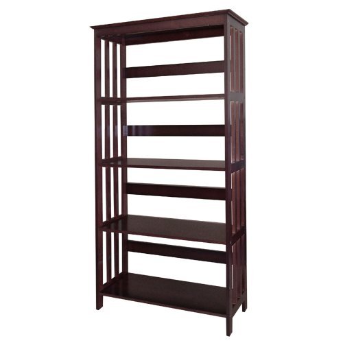 Wood 5 Tier Bookshelves (Espresso)