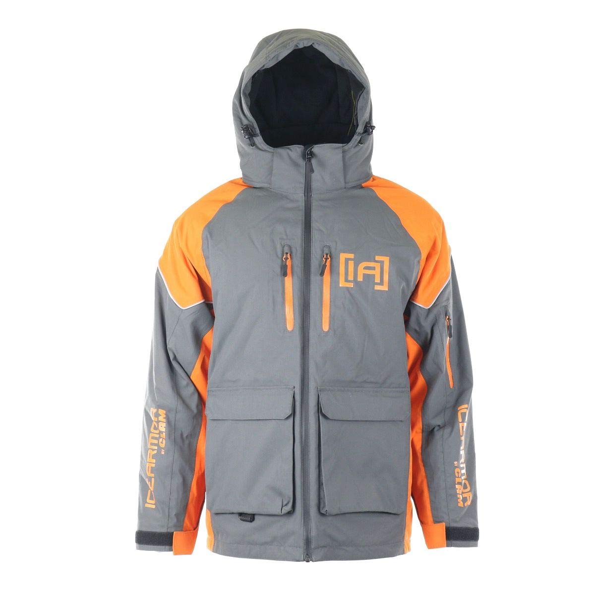 Clam Outdoors Rise Float Parka - XL Gray/Orange