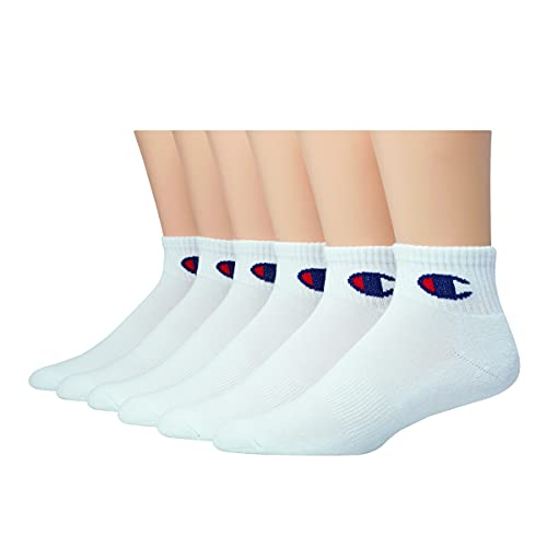 Champion Men's Ankle Sock (Pack of 6 Pair) with Gift Box, Black, 6-12