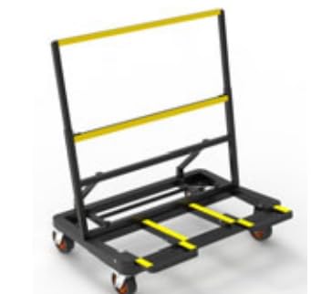 Heavy Duty Drywall Cart 3000 Lbs Capacity Folding Panel Dolly Handling Wall Panel, Sheetrock, Lumber, Glass, 4 Swivel Wheels and Expandable Rubber Pad Bracket - Black 2MM Thickness Plate