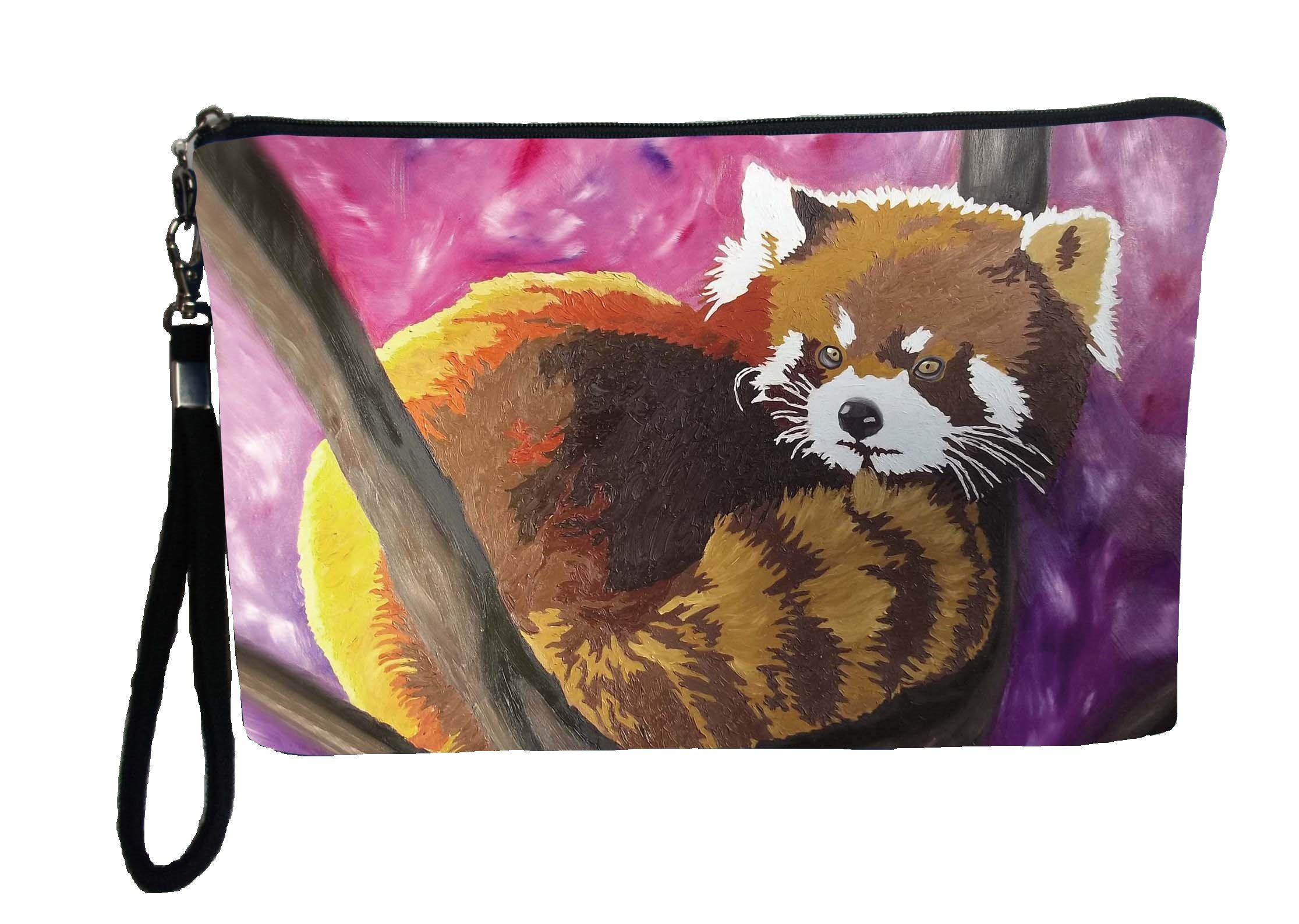Red Panda Large Wristlet - From My Original Painting, Support Wildlife Conservation, Read How