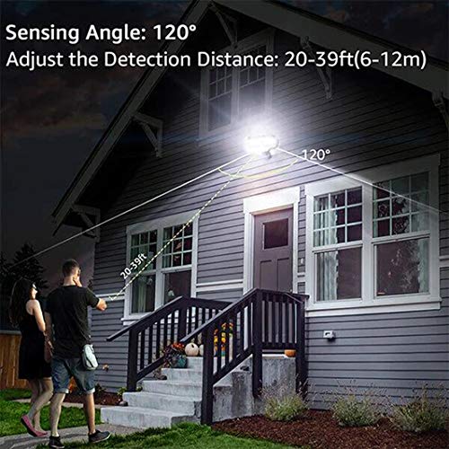 EMANER Dusk-to-Dawn Security Lights with Motion Sensor, 5000K Daylight White, IP65 Waterproof Outdoor, 110V 120V Dual-Head Rotatable LED Flood Light for Porch, Garage, Yard, Driveway