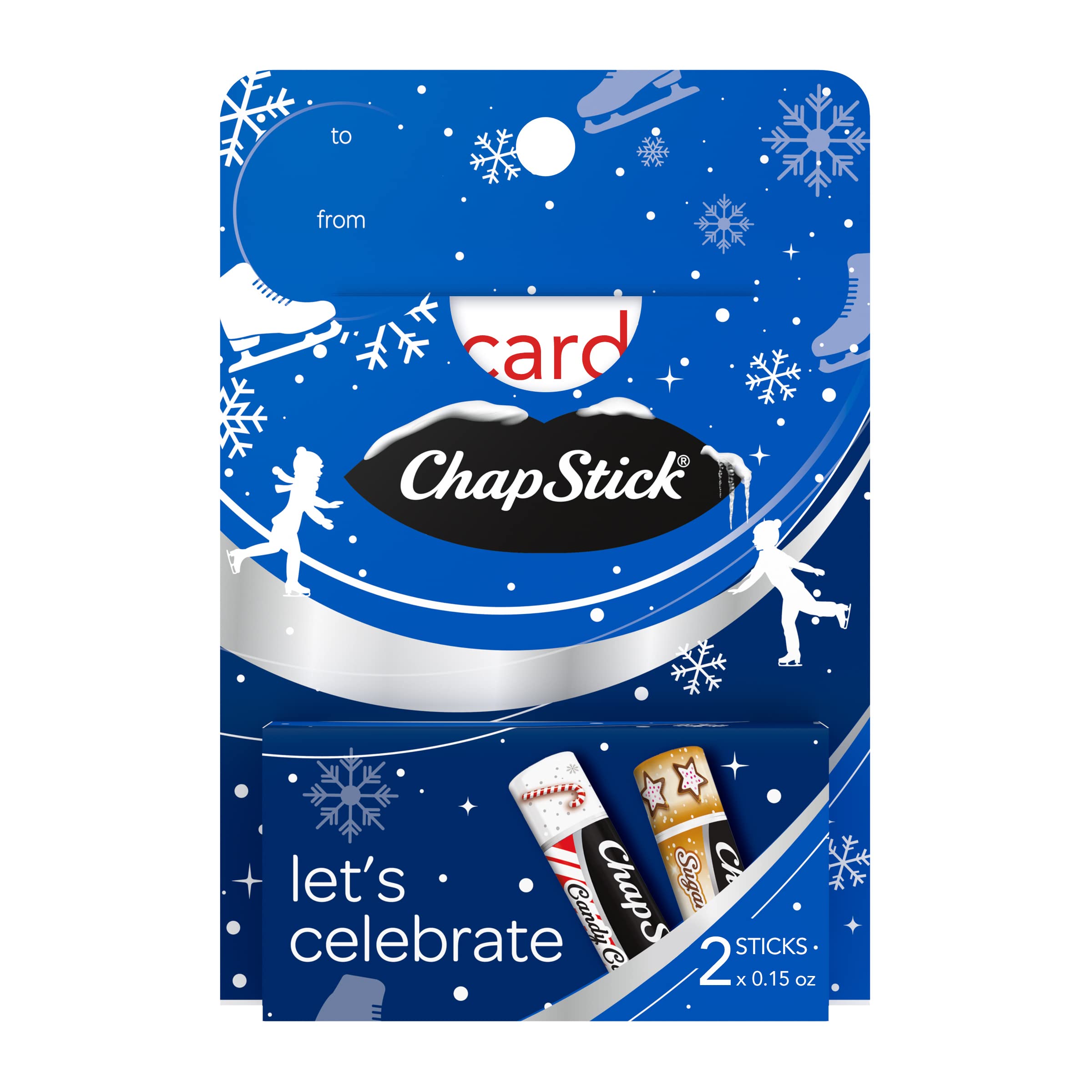 ChapStick Letâs Celebrate Holiday Lip Balm Gift Card Holder - 0.15 Oz (Pack of 2)