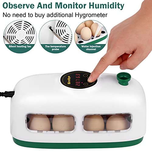 Egg Incubator for Hatching Chicks, 8 Eggs Poultry Hatcher, Cute Little Train Shape Egg Incubator, with Humidity Temperature Control, for Chickens Ducks Goose Quail Birds