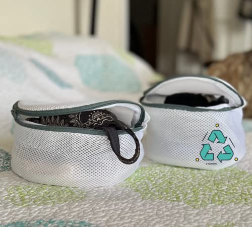 Simply Stellar 2 Pack | Eco-Friendly | Bra Bags for Laundry and Travel | Lingerie Bags for Washing Delicates | Delicates Bag for Washing Machine | Mesh Laundry Bags for Delicates | Recycled Materials