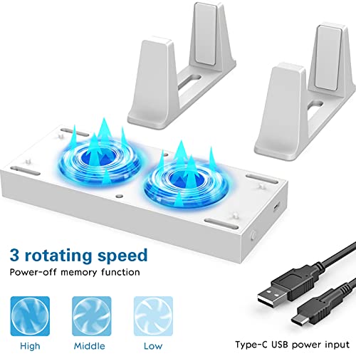 CTPOWER Upgraded Xbox Series S Cooling Stand, Dual Purpose Cooling Fan Cooler System Dock Station Accessories, 3 Level Adjustable Speed & 2 Extra USB Ports