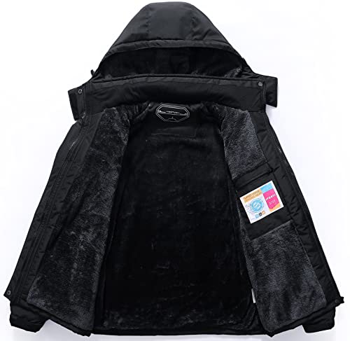OTU Women's Waterproof Ski Jacket Snowboarding Windbreaker Warm Winter Hooded Mountain Snow Coat Large