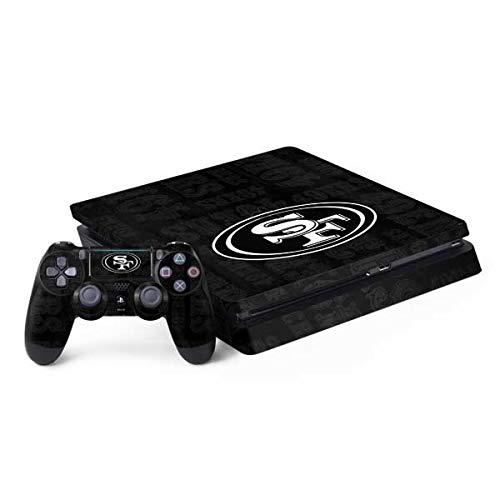 Skinit Decal Gaming Skin Compatible with PS4 Slim Bundle - Officially Licensed NFL San Franciso 49ers Black & White Design