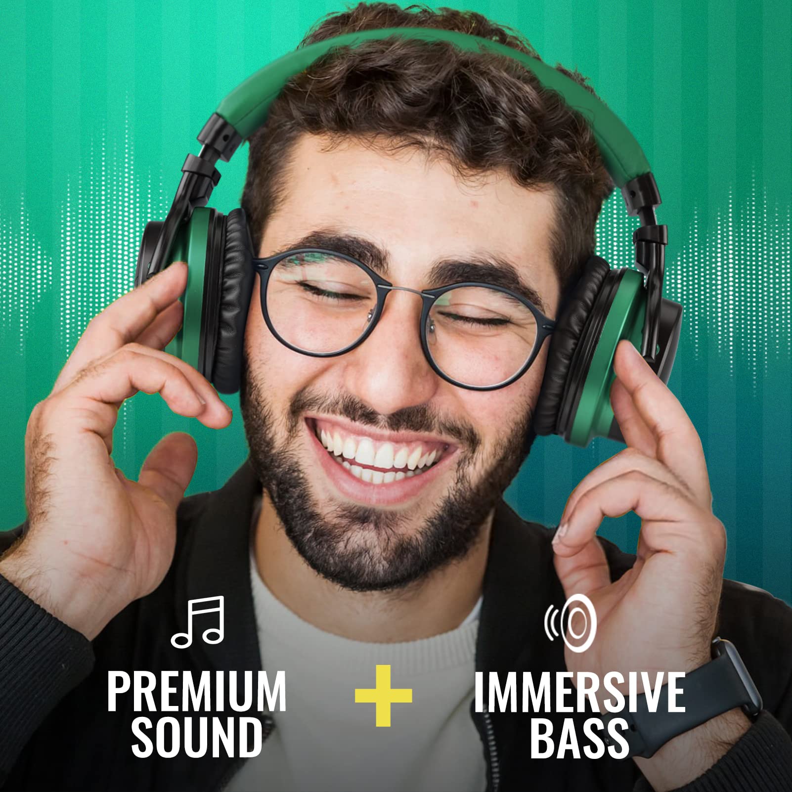E7 Active Noise Cancelling Headphones Bluetooth Headphones Over Ear Wireless Headphones with Microphone Deep Bass, Comfortable Protein Earpads, 30HPlaytime for Travel/Work, Forest Green1