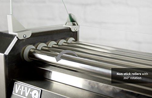 VIVO Electric 12 Hot Dog and 5 Roller Grill Warmer, Cooker Machine with Cover, HOTDG-V205
