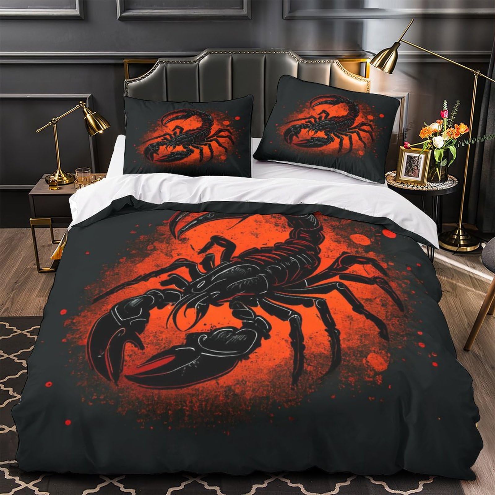 EVMILA Scorpion Comforter Covers Duvet Cover for Boys Girls Quilt Cover 3D Print Insects with Pillow Cases with Zipper Closure Bedding Set Soft Microfiber 3 Pieces Queen(228x228cm), Style-10