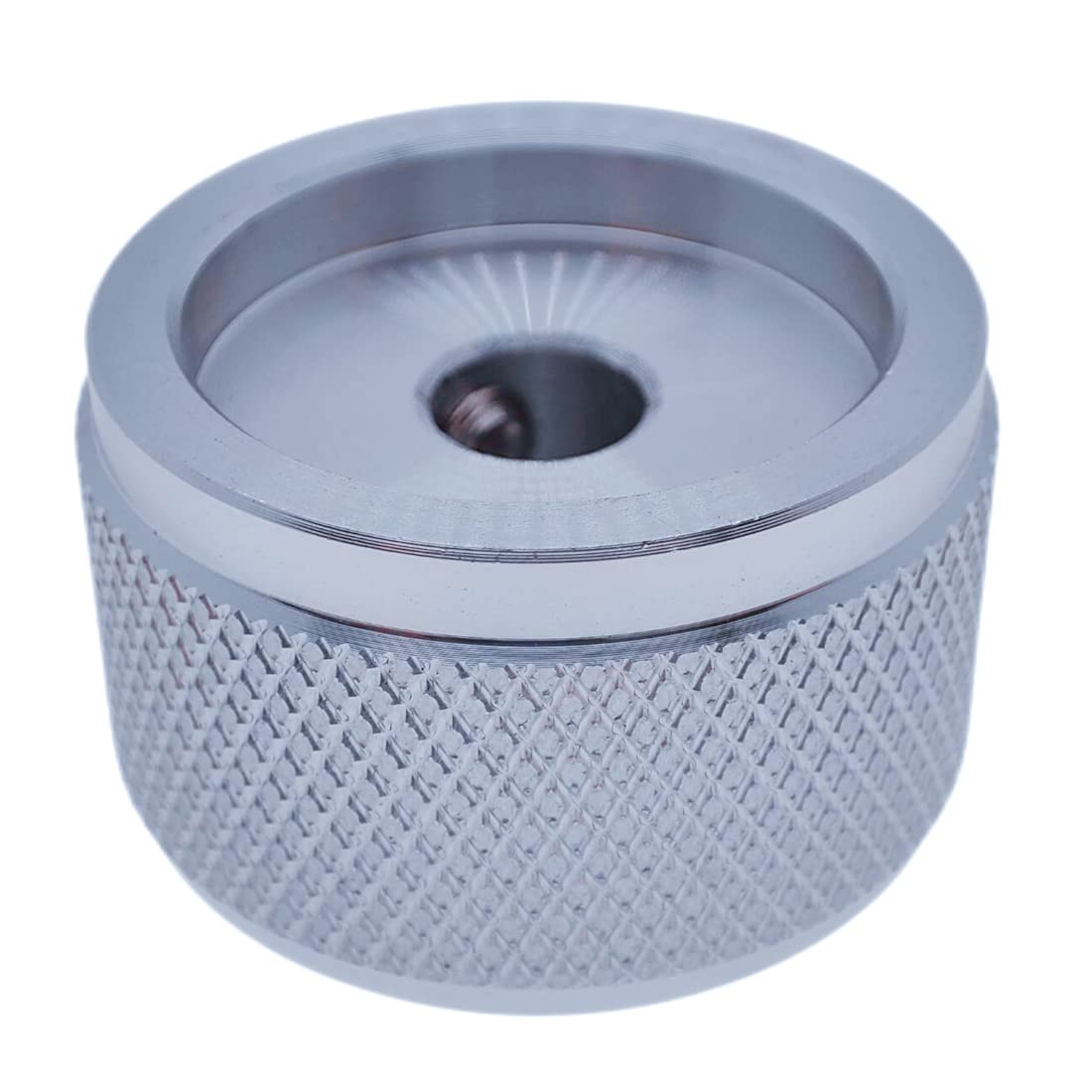 Szliyands 2 Pack Aluminum Rotary Electronic Control Potentiometer Knob,for 0.23'' Diameter Shaft, 0.98'' Dia, 0.61'' H, Guitar Knob, Audio knob, Volume Control Knob(Silver)