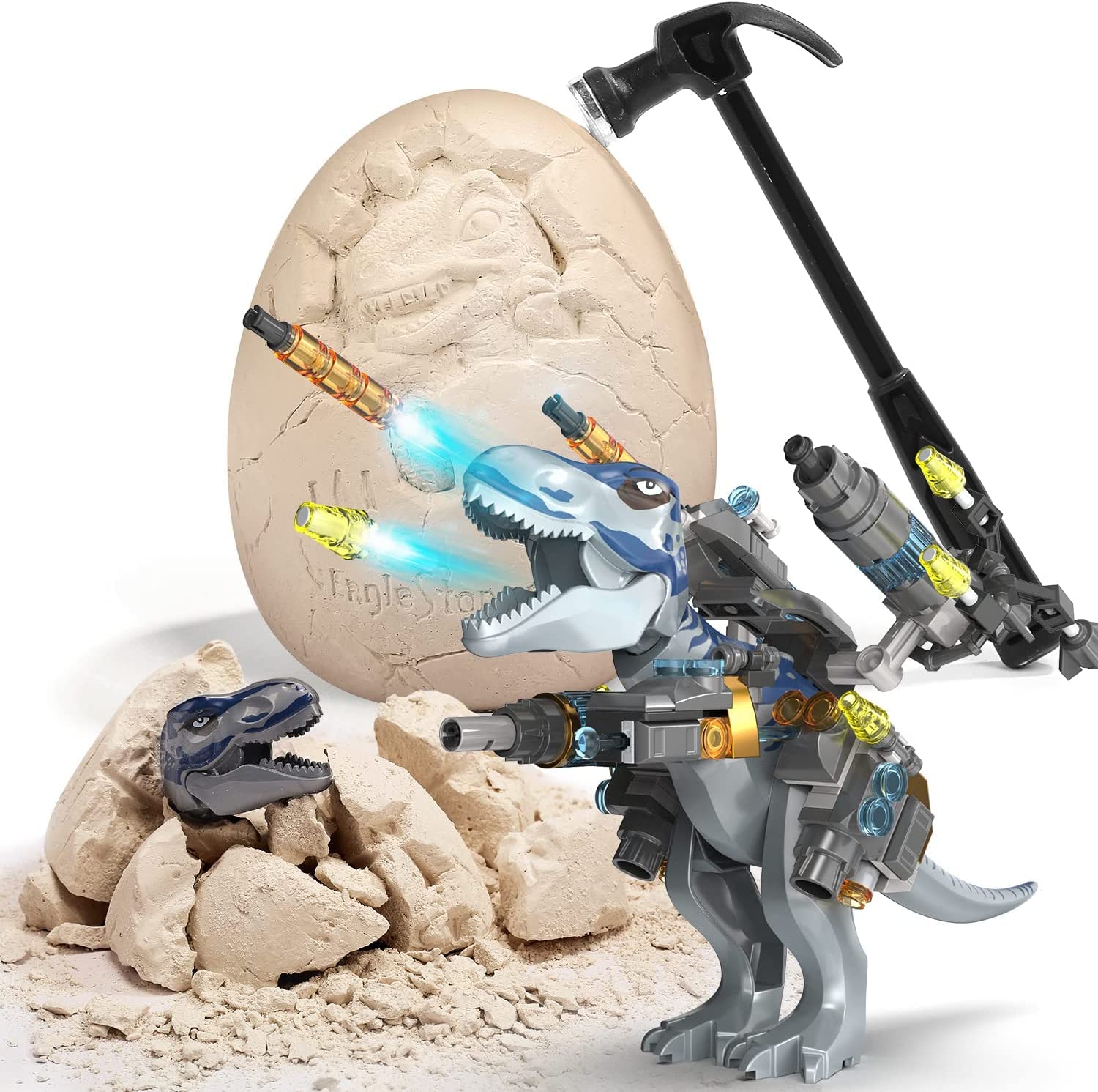Eaglestone Dinsoaur Easter Eggs Toys for Kids, 163 PCS Building Blocks Set,Excavation Dino Egg for Easter Basket Stuffers/Fillers, Educational STEM Science Kit Toy for Boys and Girls 6 7 8 9 10