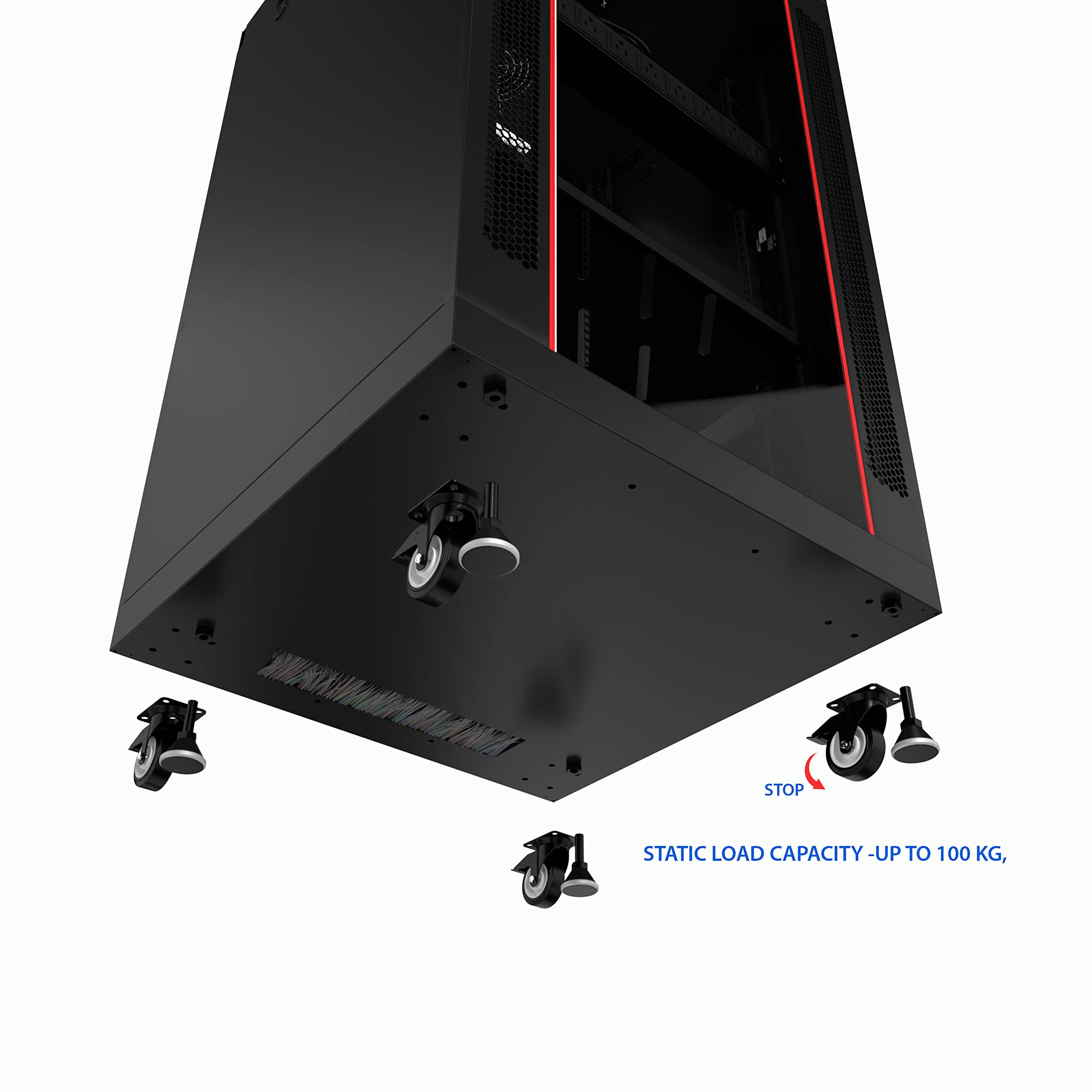 Sysracks 18U 24inch Deep Server Rack Cabinet It Enclosure Premium Series Data It Locking Under Desk Network Rack with Wheels PDU and Other Accessories
