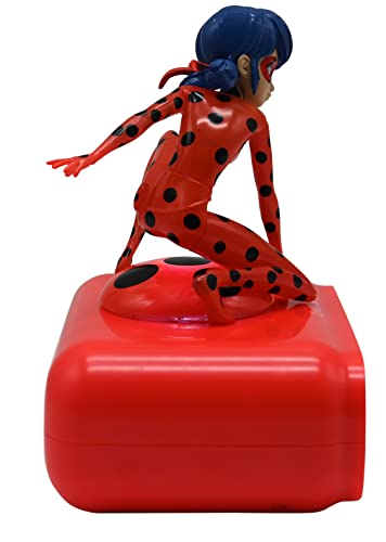 Lexibook - Miraculous Digital Alarm Clock with Night Light Snooze, Clock, Luminous Ladybug, Red colour - RL800MI