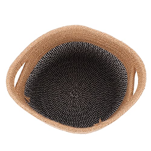 Woven Hamper Collapsible Basket Cotton Rope Woven Basket Large Storage Laundry Plant Pot Cover Decorative Storage Basket for Living Room Bathroom Baskets Nursery Organizer Bins