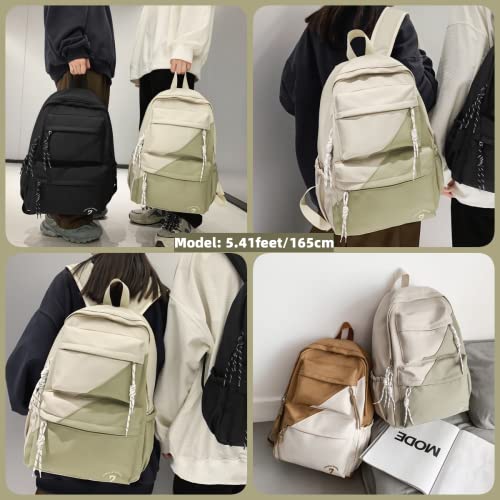 Leaper Water-resistant Laptop Backpacks for Women Lightweight Backpack College Bag Travel Satchel Green