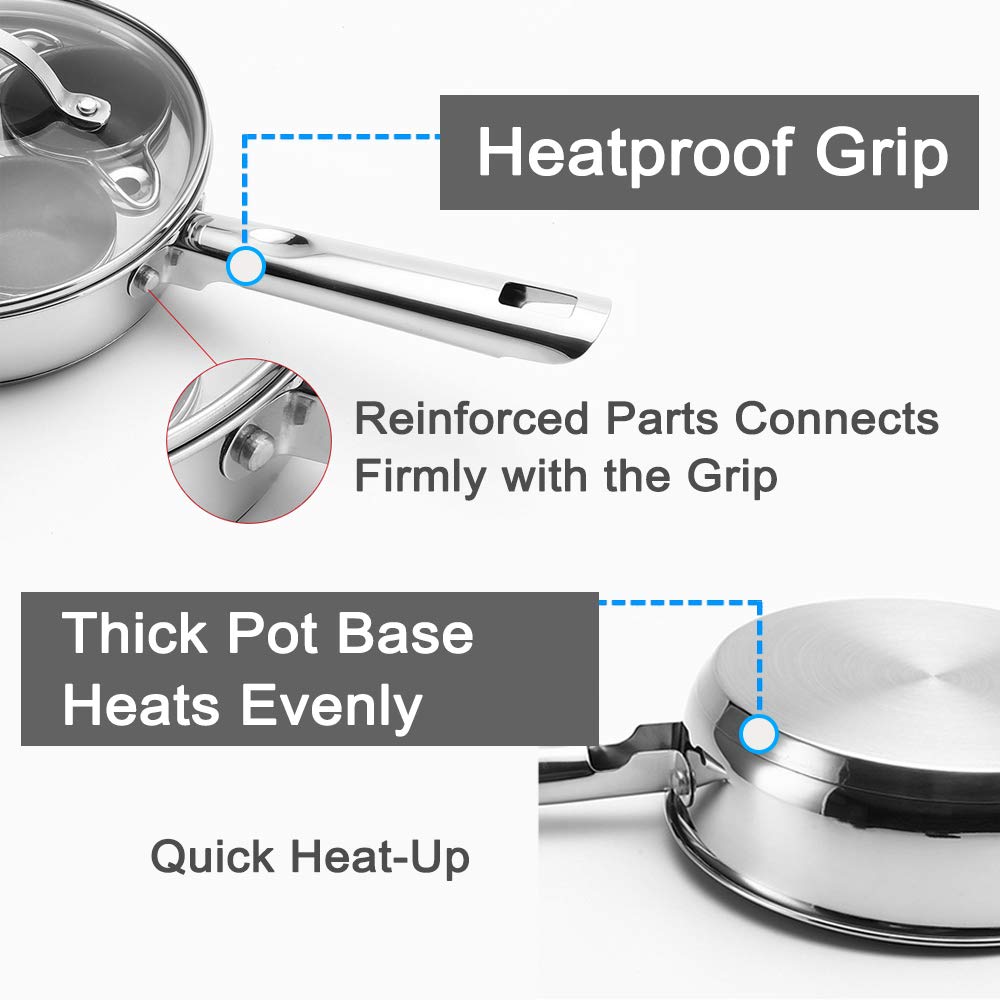 Egg Poacher Pan Poached Egg Maker Set with 6 Non-stick Egg Poaching Cups, 1 Stainless Steel Steamer Pot, Multi-Purpose for Egg Cake Vegetables Seafood Meat Baby Food