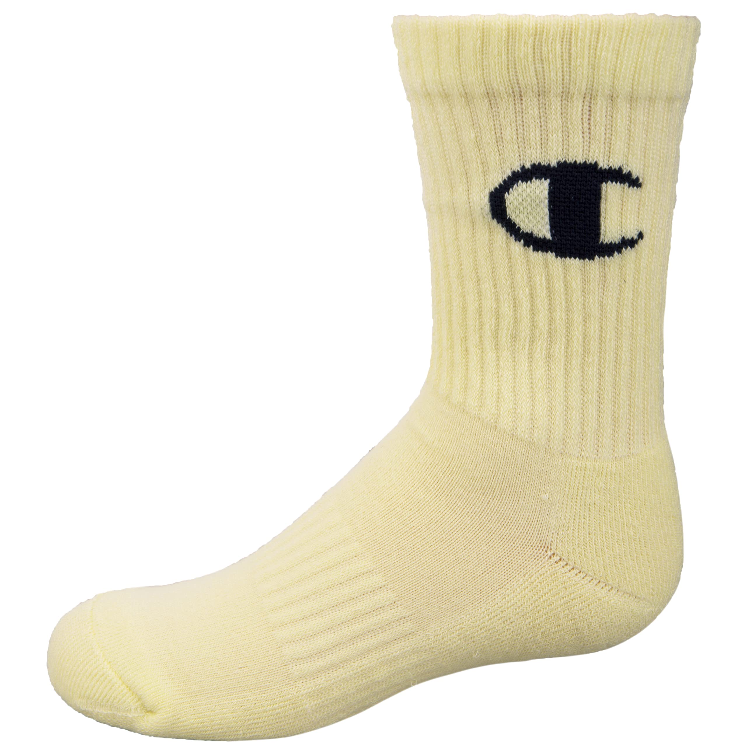 Champion unisex child Kids' Multipacks Socks, Crew Multi Script - Dark Blue, 9 7 US