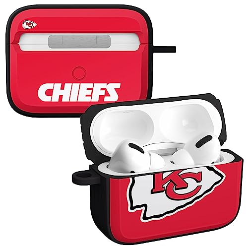 GAME TIME Kansas City Chiefs Silicone HDX Case Cover Compatible with Apple AirPods Pro 1 & 2 (Classic Black)