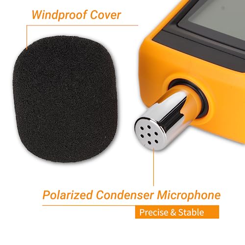 Decibel Meter, Digital Sound Level Meter Sound Noise Meter with 30 to 130 dBA Measuring Range, Data Hold, Digital Noise Meter Decibel Monitoring Tester for Home Factories