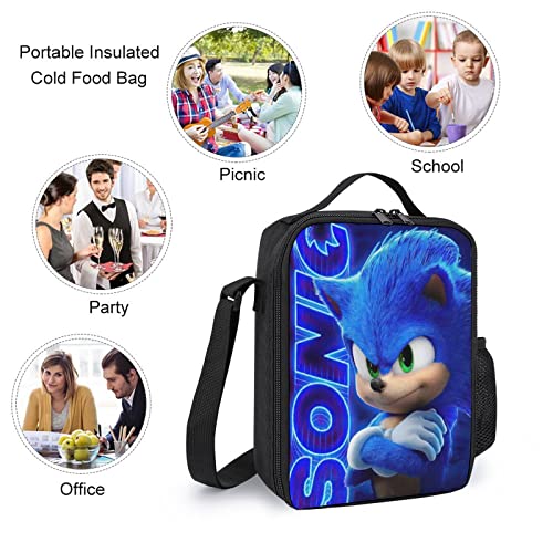 Jpsxnwv 3PCS Game Backpack Set Durable Casual Daypack Bag Cartoon BookBag 17 Inch Backpack with Reusable Lunch Bag Pencil Case for Boys Girls Teens