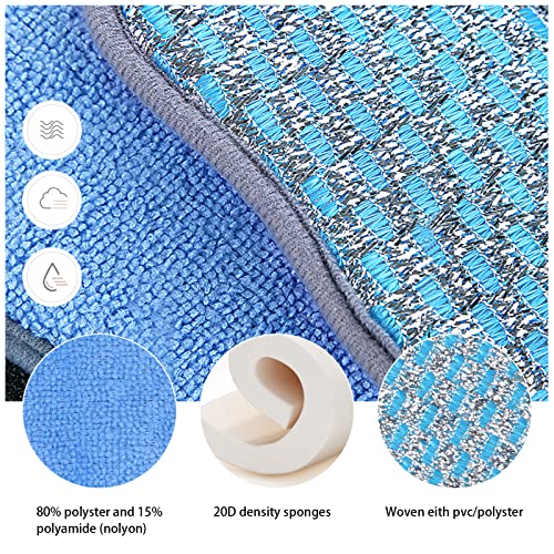 Skycase Durable Scrub Scouring Sponge, 6 Pack Microfiber Dual Action Kitchen Scrub Sponge,Dual-Sided Reusable Cleaning Scrubber Effortless Cleaning of Dishes,Pots and Pans