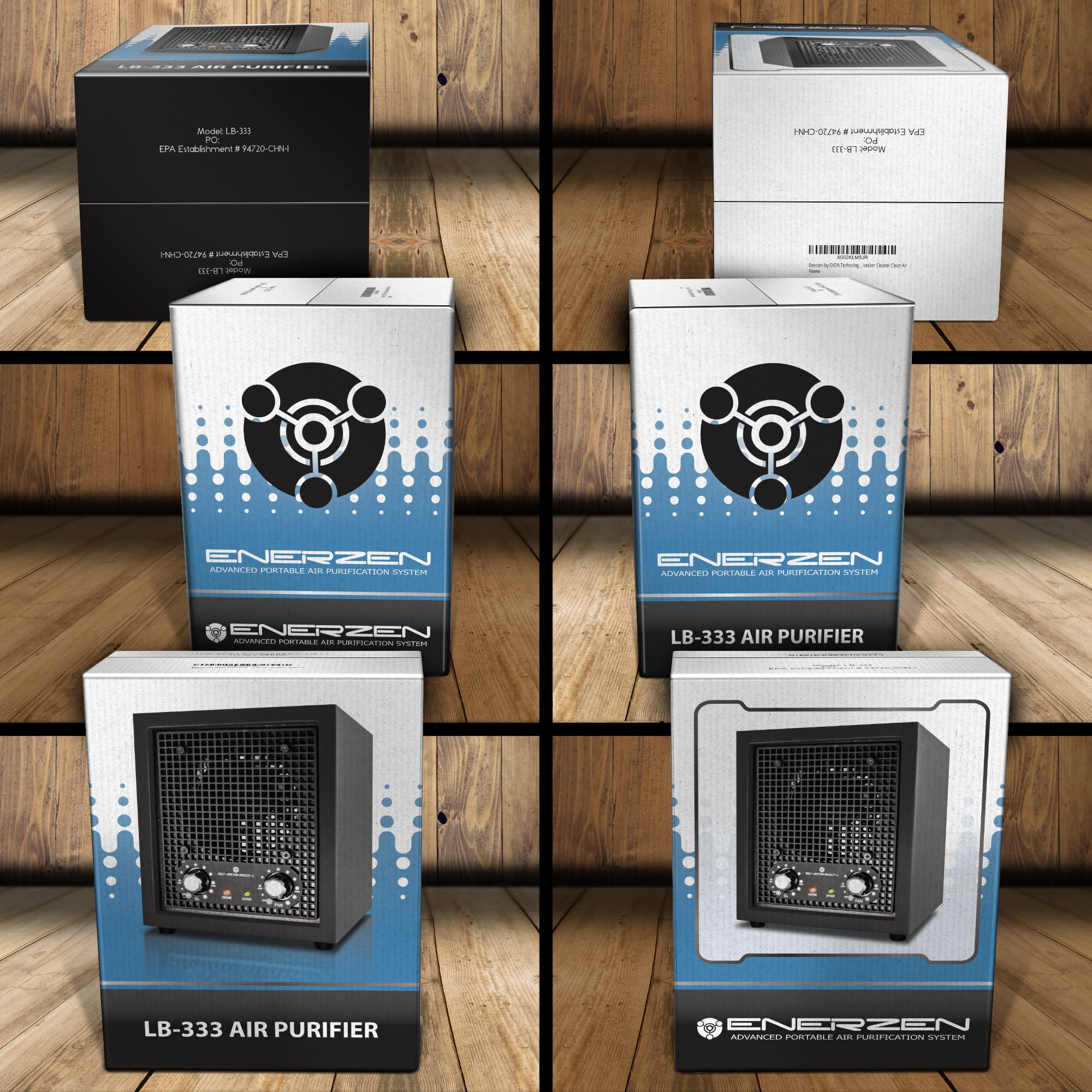 Enerzen by OION Technologies LB-555 Commercial 6-in-1 HEPA Air Purifier 4000 Sq. Ft. Ozone Ionizer Cleaner Clean Air