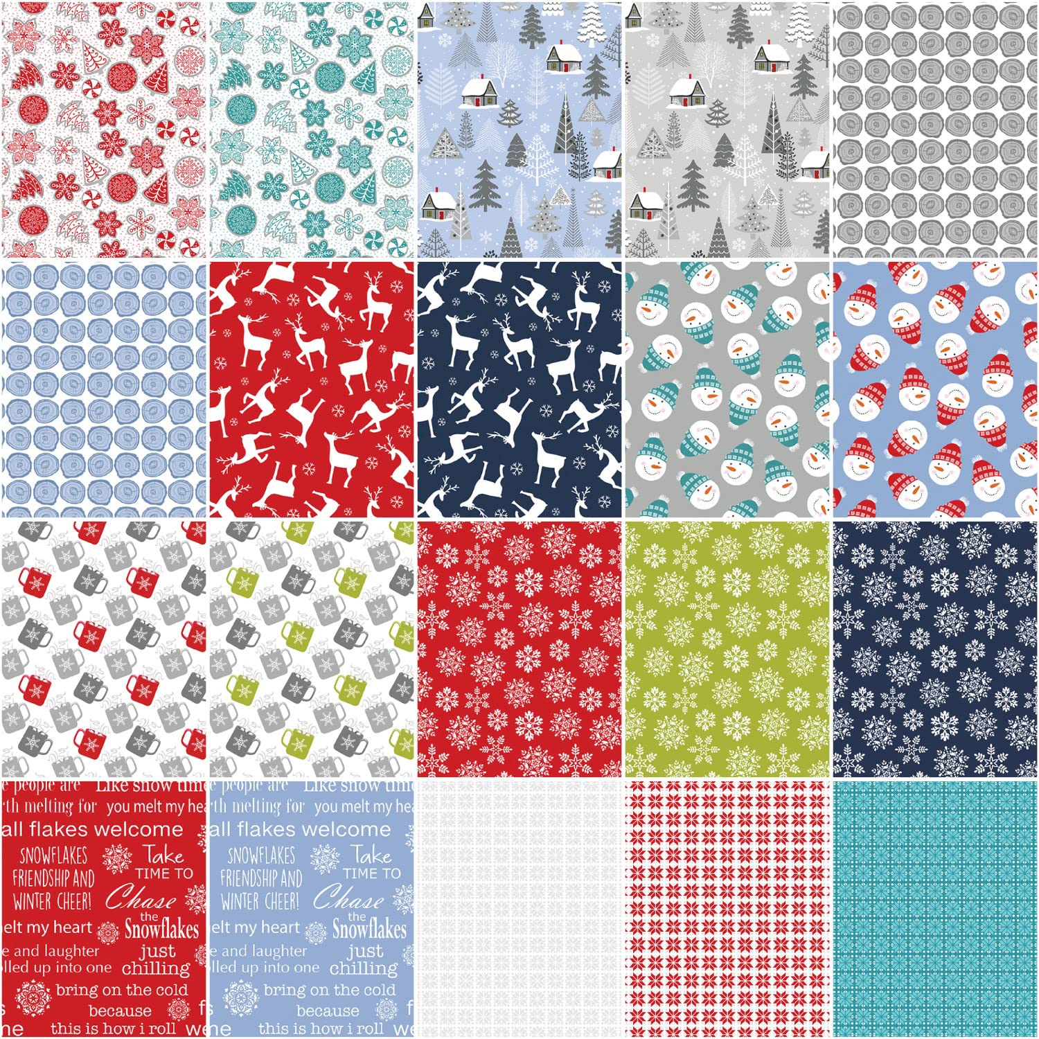 Cherry Guidry Nordic Cabin 5X5 Pack 42 5-inch Squares Charm Pack Benartex