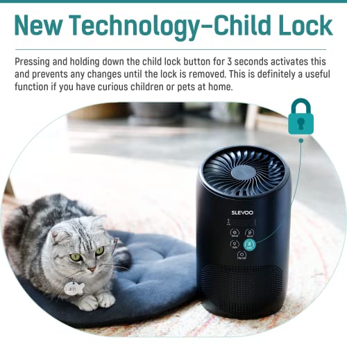 Slevoo Air Purifiers for Home with Aromatherapy, H13 True HEPA Air Purifier, Quiet Air Cleaner for Dust, Smoke, Pets Dander, Pollen, Odors - Ozone Free