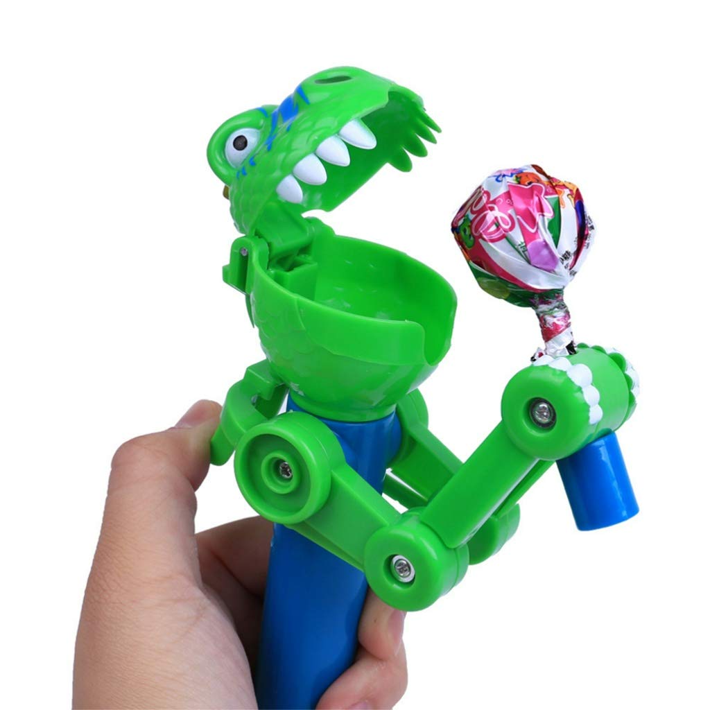 Creative Lollipop Robot Holder Novelty Dinosaur Shape Kids Toy Gift for Children Lollipop Candy Storage (Green)