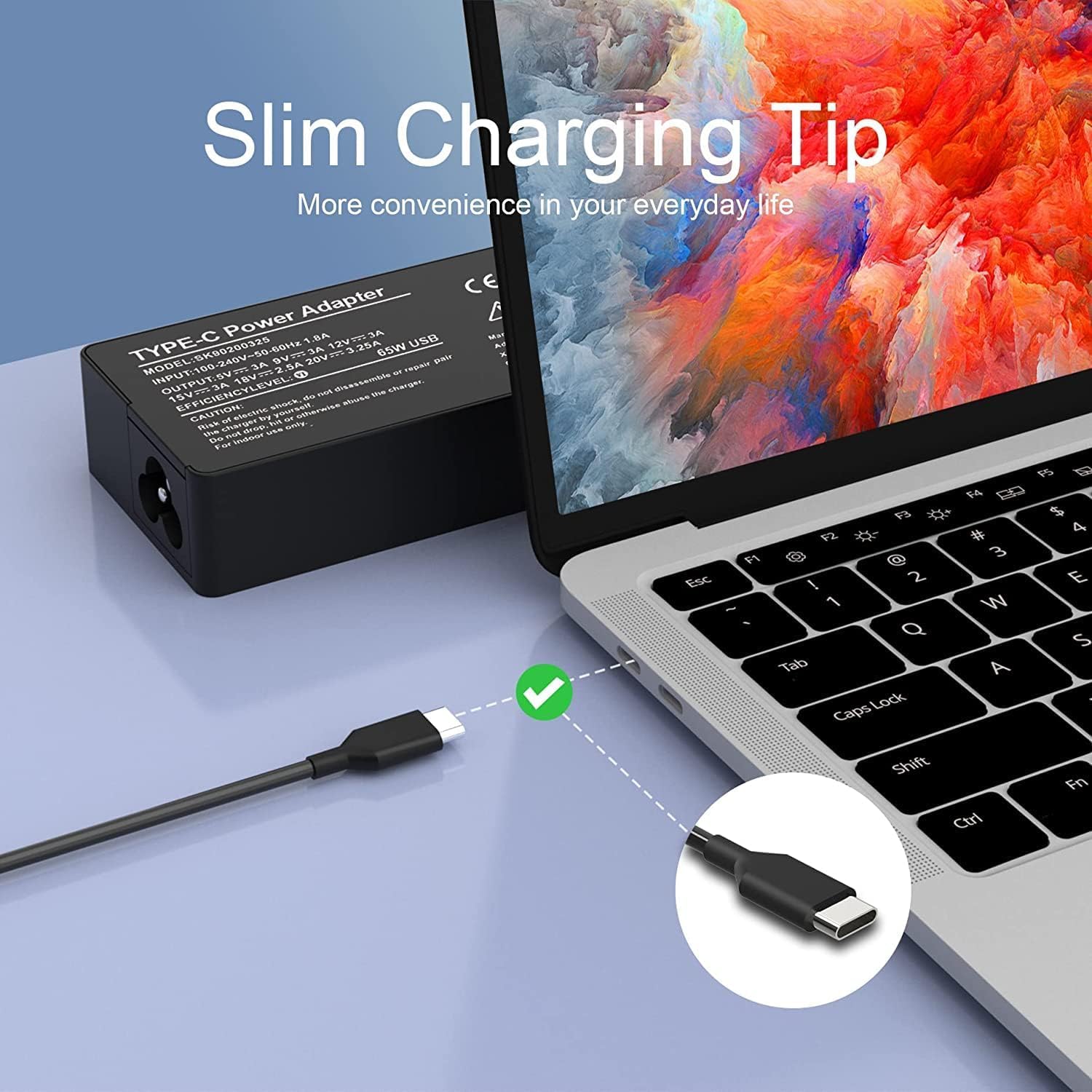 Charger for Lenovo Laptop Computer,65W 45W, for Lenovo ThinkPad Yoga Chromebook 20V 3.25A Lenovo Laptop Charger