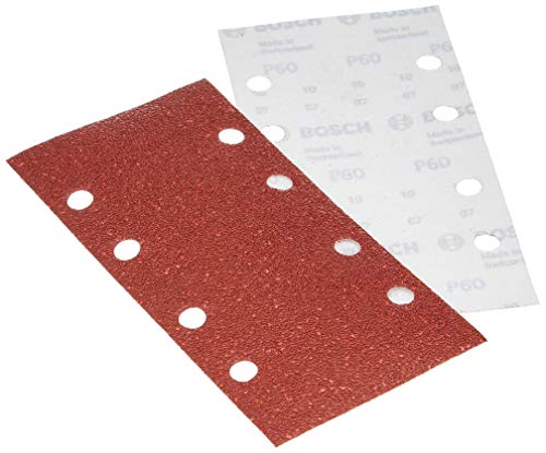 Bosch Home and Garden 2609256A81 10-Piece Sanding Sheet Set for Orbital Sanders 93 x 185, 60