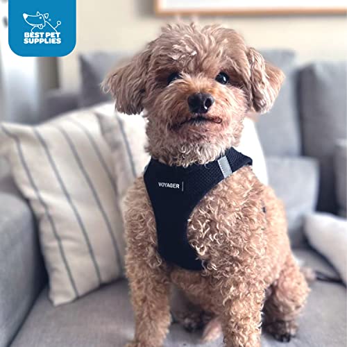 Voyager Step-In Air Dog Harness w/ Leash - All Weather Mesh Step in Vest Harness for Small and Medium Dogs by Best Pet Supplies - Black, S