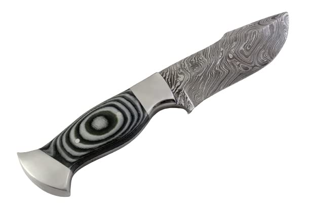 Custom handmade damascus steel fixed blade hunting knife. PPI-17