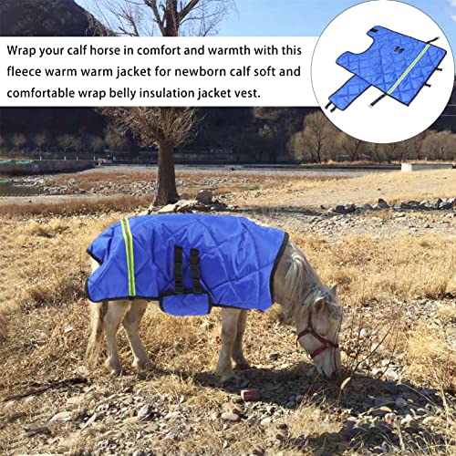 Generic Calf Blanket Thickened Livestock Warm Clothes - Soft Flannelette Calf Vest Winter Coat for Farm Cows Horses - Random Style