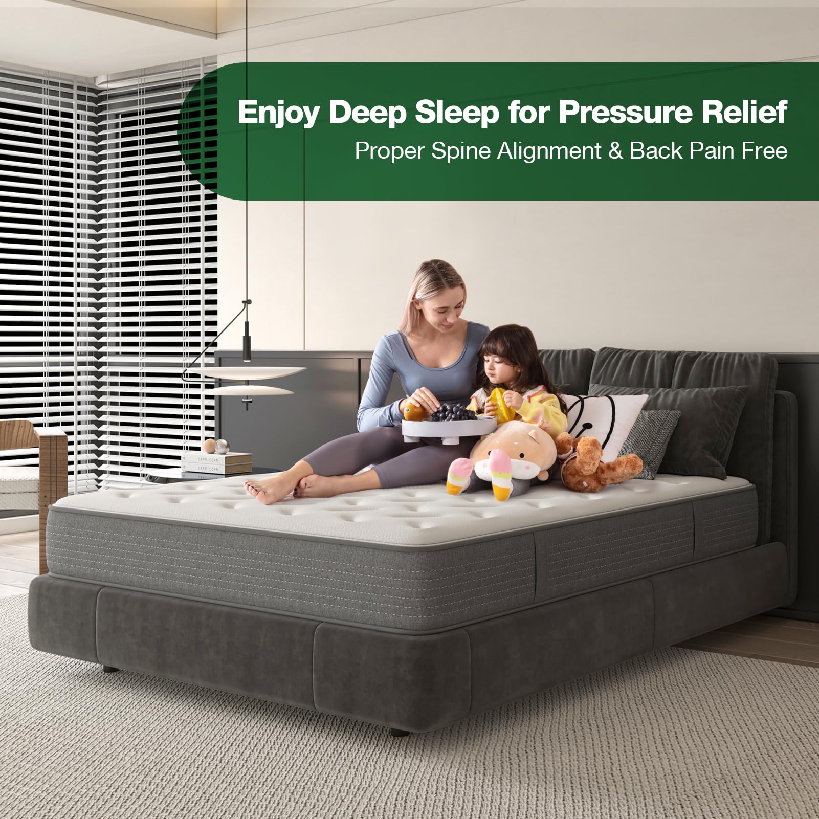 Full Mattresses, DIGLANT 10Inch Supportive Memory Foam with Medium Firm Feel, Full Size Individual Pocket Springs Hybrid Mattress Bed in Box, Durable Support & Pressure Relief, CertiPUR-US Certified