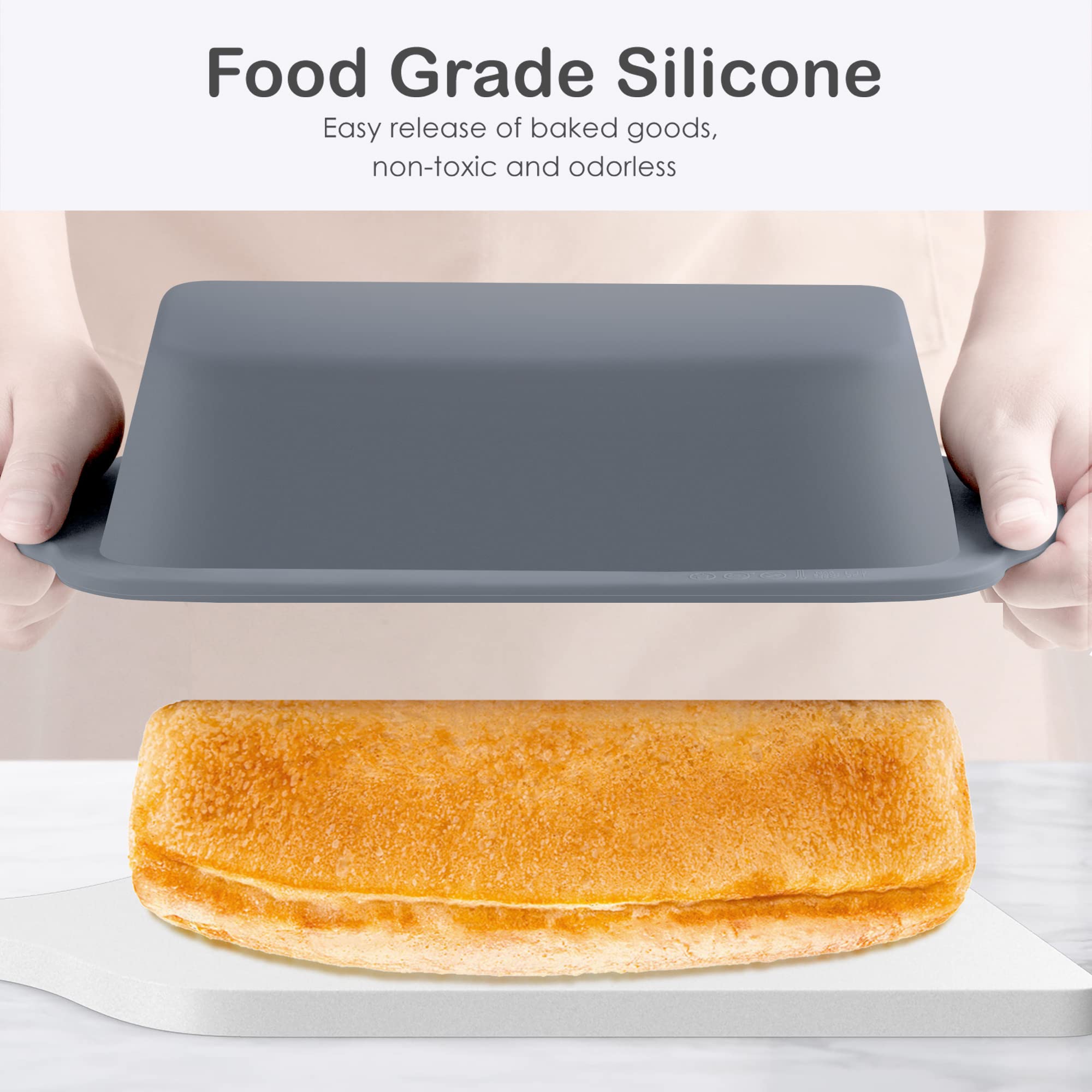 Chicrinum Silicone Bread Loaf Pan, Non-Stick Food Grade Silicone Baking Mold, Meatloaf Pan with Metal Reinforced Frame More Strength