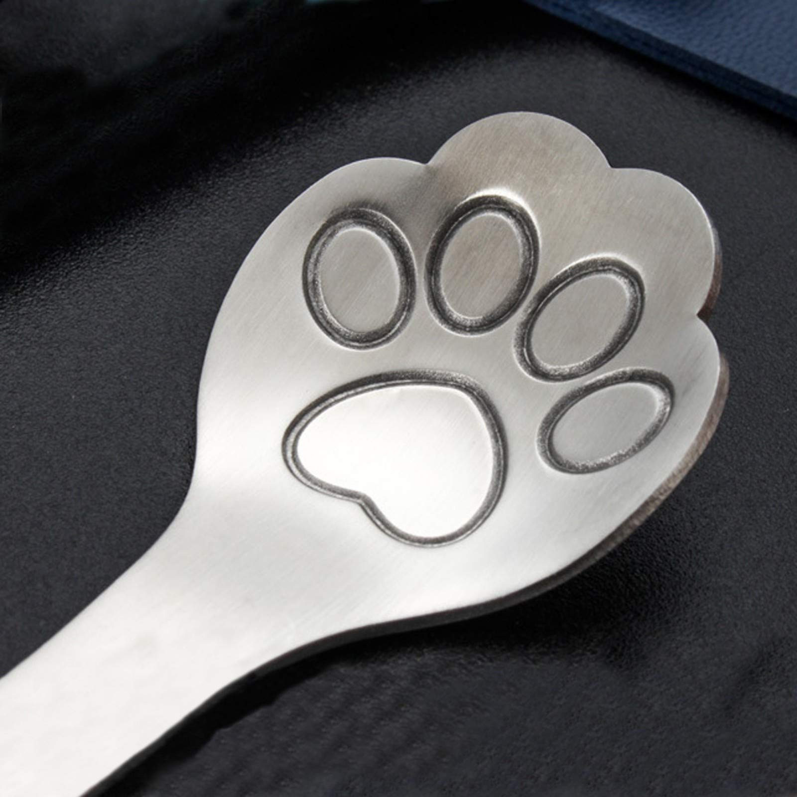 Maydahui 6PCS Cat Paw Spoon Hollow Out Coffee Spoons 5.8 inch 18/10(304 )Stainless Steel Teaspoon for Dessert Ice-cream Stirring Home Kitchen Restaurant