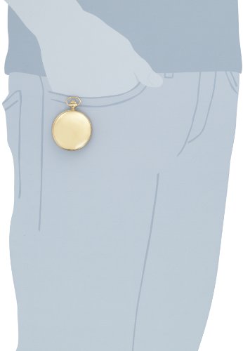 Charles-Hubert, Paris 3907-GRR Premium Collection Gold-Plated Stainless Steel Polished Finish Double Hunter Case Mechanical Pocket Watch