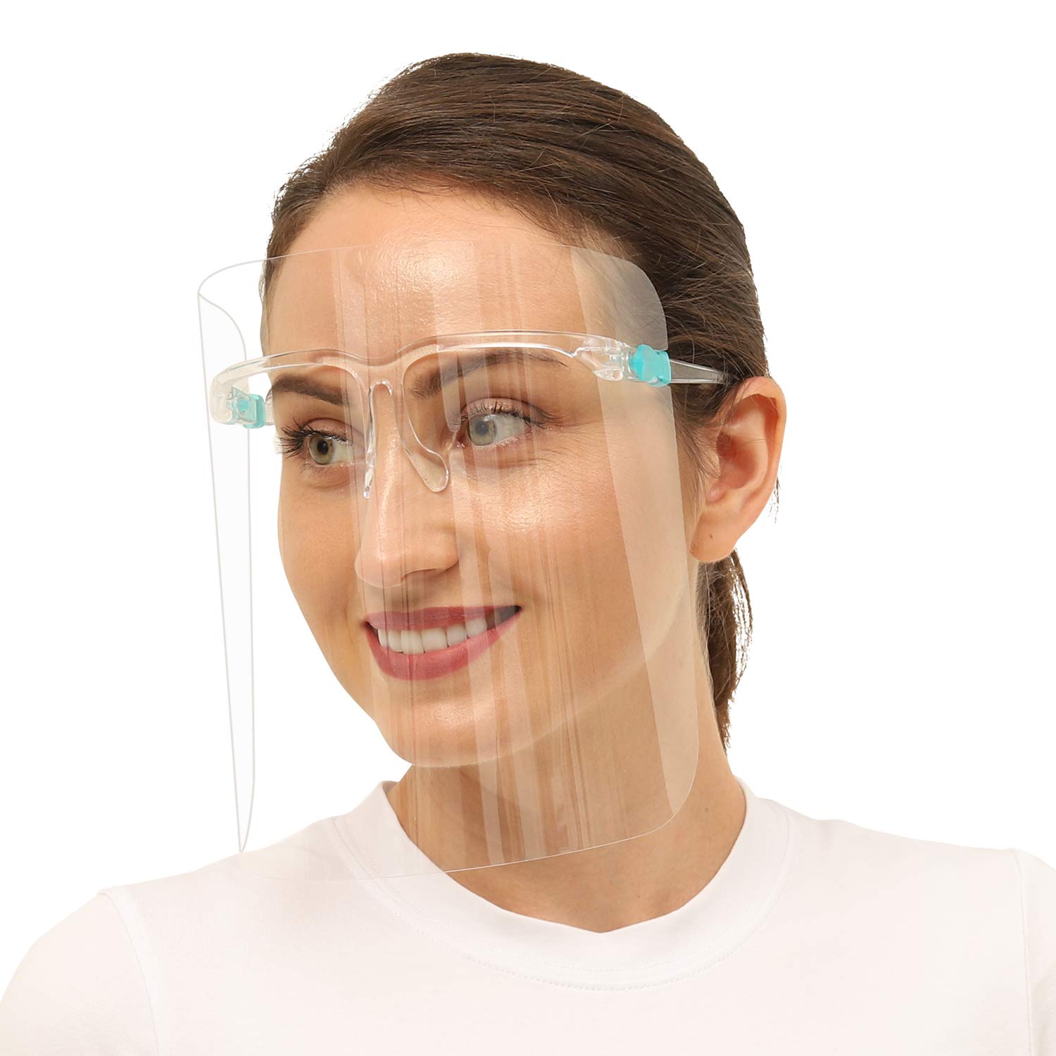 Clear Face Shield,Reusable Face Shields For Women and Men,Protective Face Shield Set for Full Face Protection from Droplets and Saliva with 3 Reusable Glasses and 6 Replaceable Anti Fog Shields
