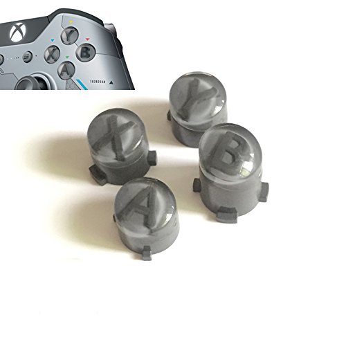 Replacement Bullet Buttons ABXY Mod Kit Levers Joystick for Xbox One S Slim Elite Controller (Grey)