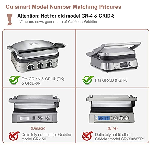 Waffle Plates for Cuisinart Griddler GR-4NP1 5-in-1,Cuisinart Waffle Plates for Griddler, Cuisinart Griddler Waffle Plates, Nonstick coating baking waffle plates,2 pcs