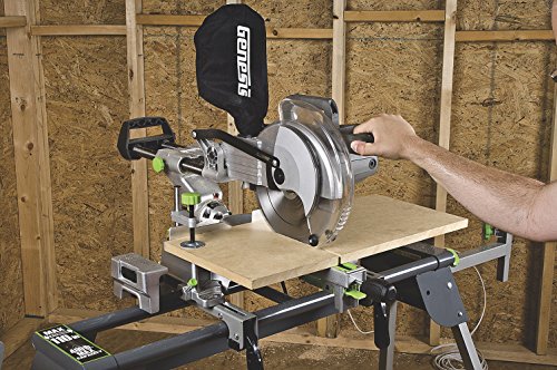 Genesis GMSDR1015LC 15 Amp 10" Sliding Compound Miter Saw with Laser Light, Electric Brake, Spindle Lock, Dust Bag, Extension Wings, and 60T Carbide-Tipped Blade